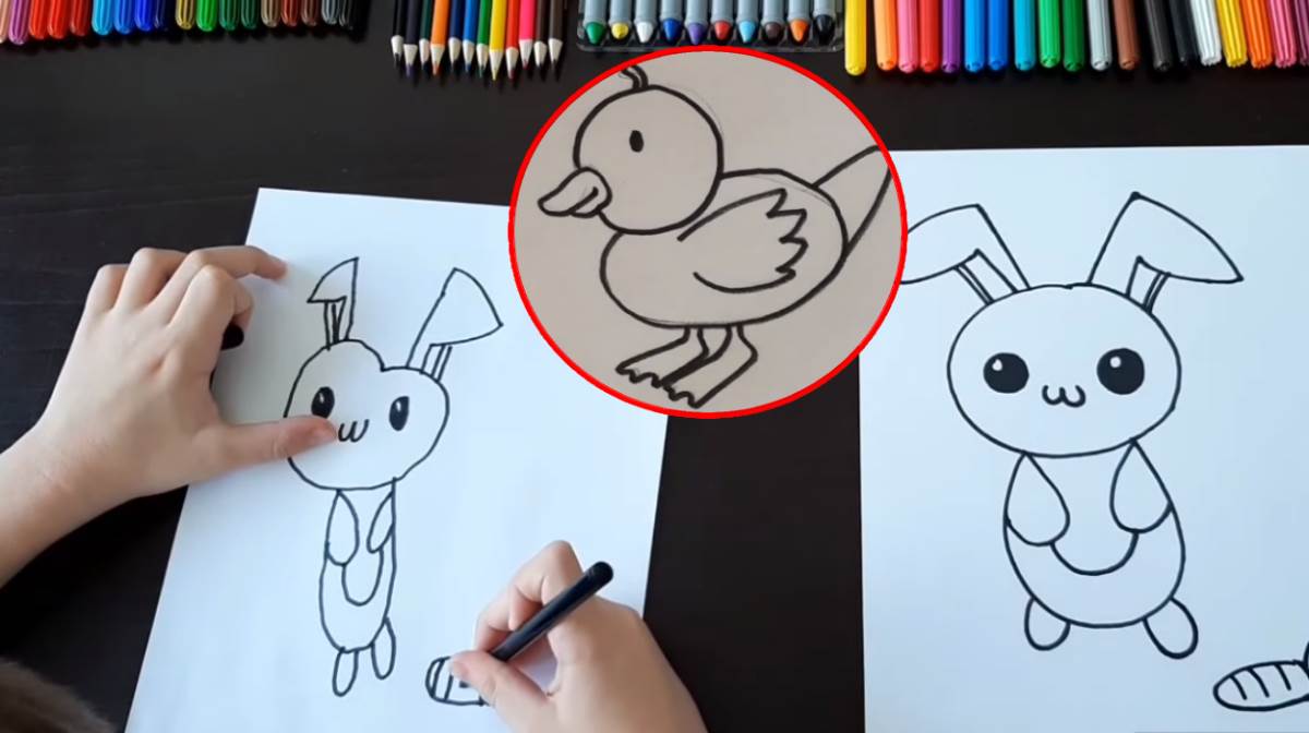 Kako lako nacrtati zeca i pile | Yumama