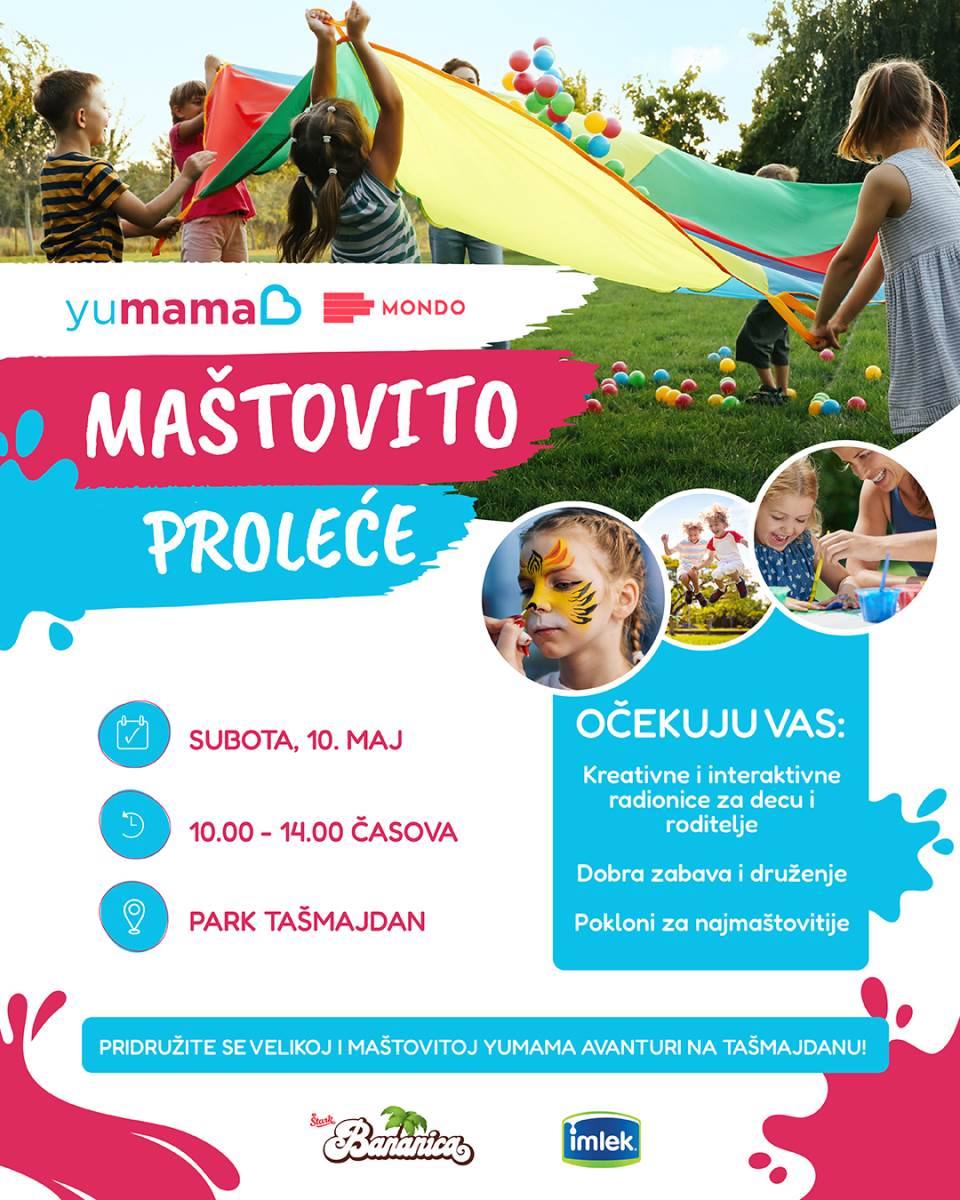 Maštovito proleće radionice za decu 10 maja na Tašmajdanu | Yumama